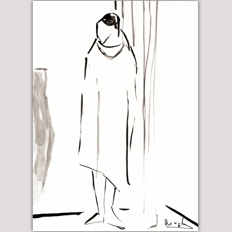 Figurative painting woman drying herself - grecaridea